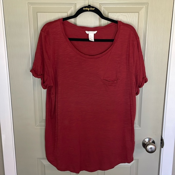 H&M | Tops | Brick Red Hm Basic Tee | Poshmark